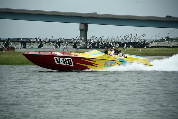 Go Fast Boat: 41' Apache coming out of Brigantine Cove & heading out to ...