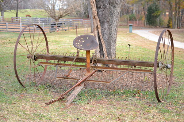 Hay rake: A hay rake may be mechanized, drawn by a tractor or draft ...