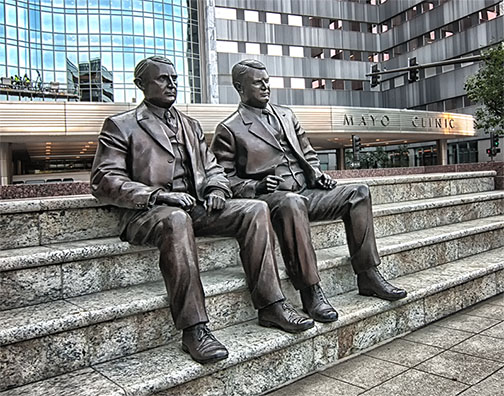 Mayo Clinic Brothers Sculpture: This is a 3 image bracketed shot ...
