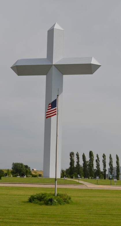 Cross and Flag: Just happened to be driving past the cross this weekend ...