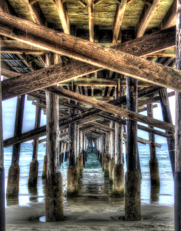 Under the pier: This is a perfect subject for HDR.....plenty of dark ...