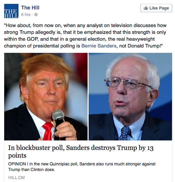 Trump is king of the hill... not the mountain: From the article ...