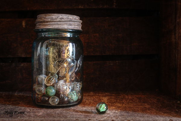 Mason Jar and Marbles: Playing around....