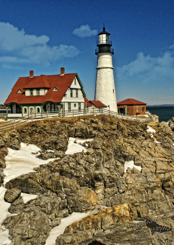 Portland Head Light In Early Spring: Cape Elizabeth, ME...