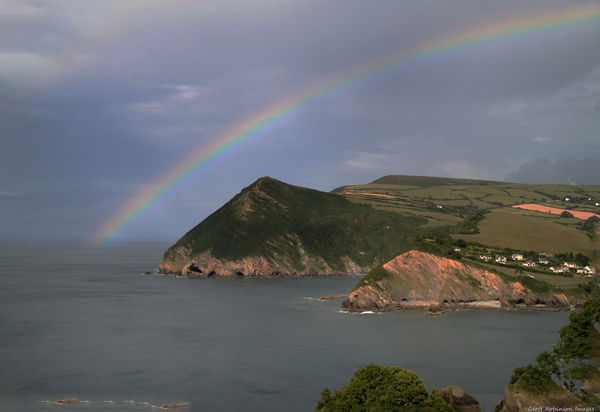 Rainbow: A double rainbow over Foreland Head, North Devon, --its ...
