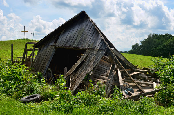 Jesus saves, just not barns.. Saw this old barn down the road, a man ...