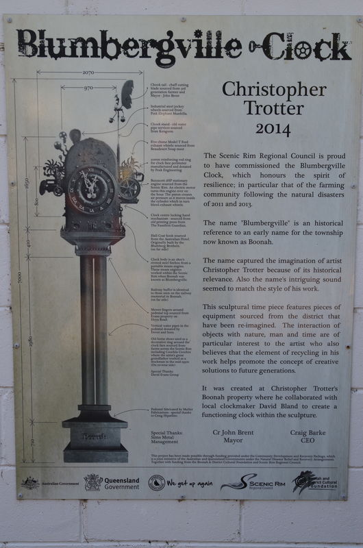 The Blumbergville clock: The Blumbergville clock in Boonah, Queensland ...