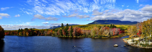 Abol Bridge: West Branch of the Penobscot River passes under Abol ...