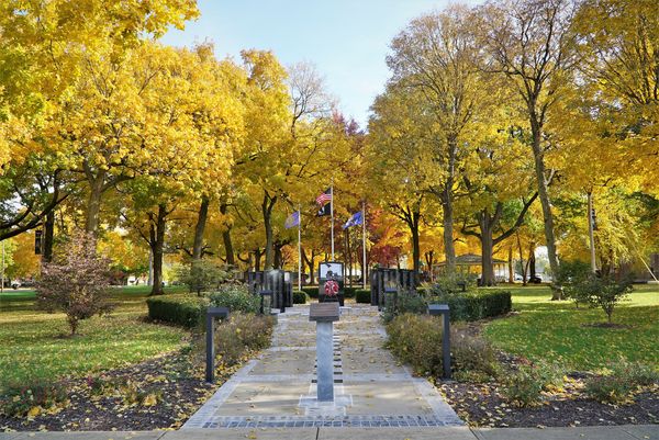 Fall in the park: Bement Illinois Beautiful City Park.