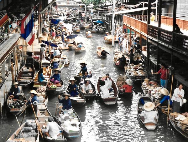 From the Archives, A Floating Market about 15 miles outside Bangkok ...