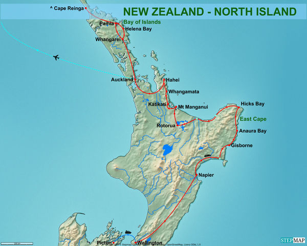 DownUnder-39 - New Zealand North Island: Intro to the North Island, Map ...