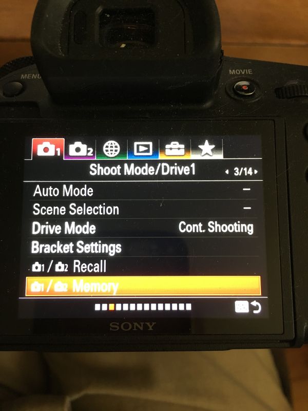 Using the memory buttons on the Sony RX10 iv: How do I apply my ...