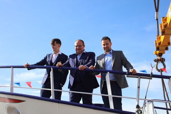 (Part 2) New Trawler Launched Today in Whitby North Yorkshire UK ...