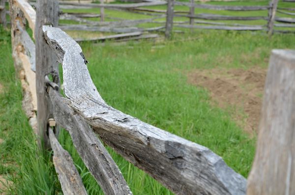 Crooked rail: The wooden fence at Sturbridge Village was a bit 'crooked'!