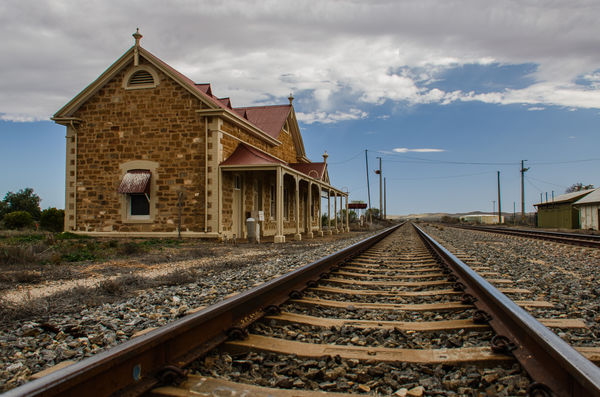 Old railway station: This old station is at Yunta in South Australia ...