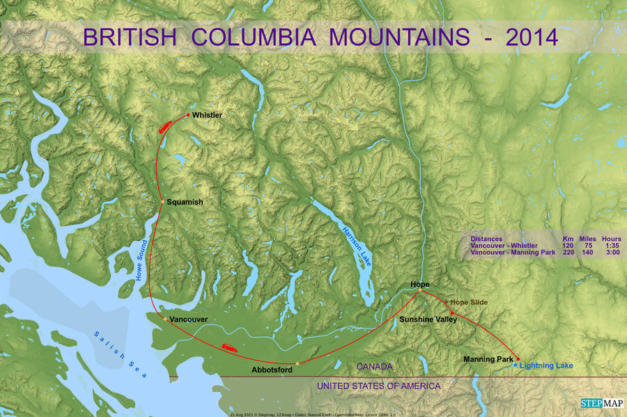 Canada/BC Mountains 03 - Whistler Mountain: Surrounding peaks viewed ...