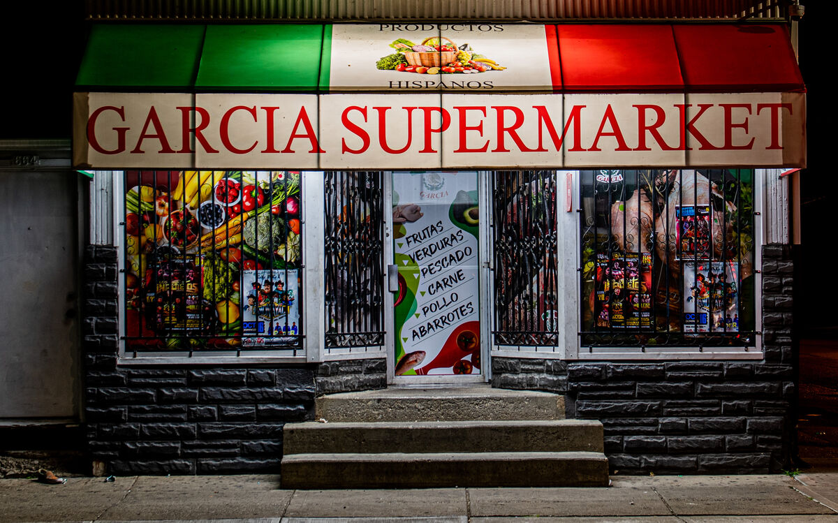 Neighborhood Market: Corner store at Night.