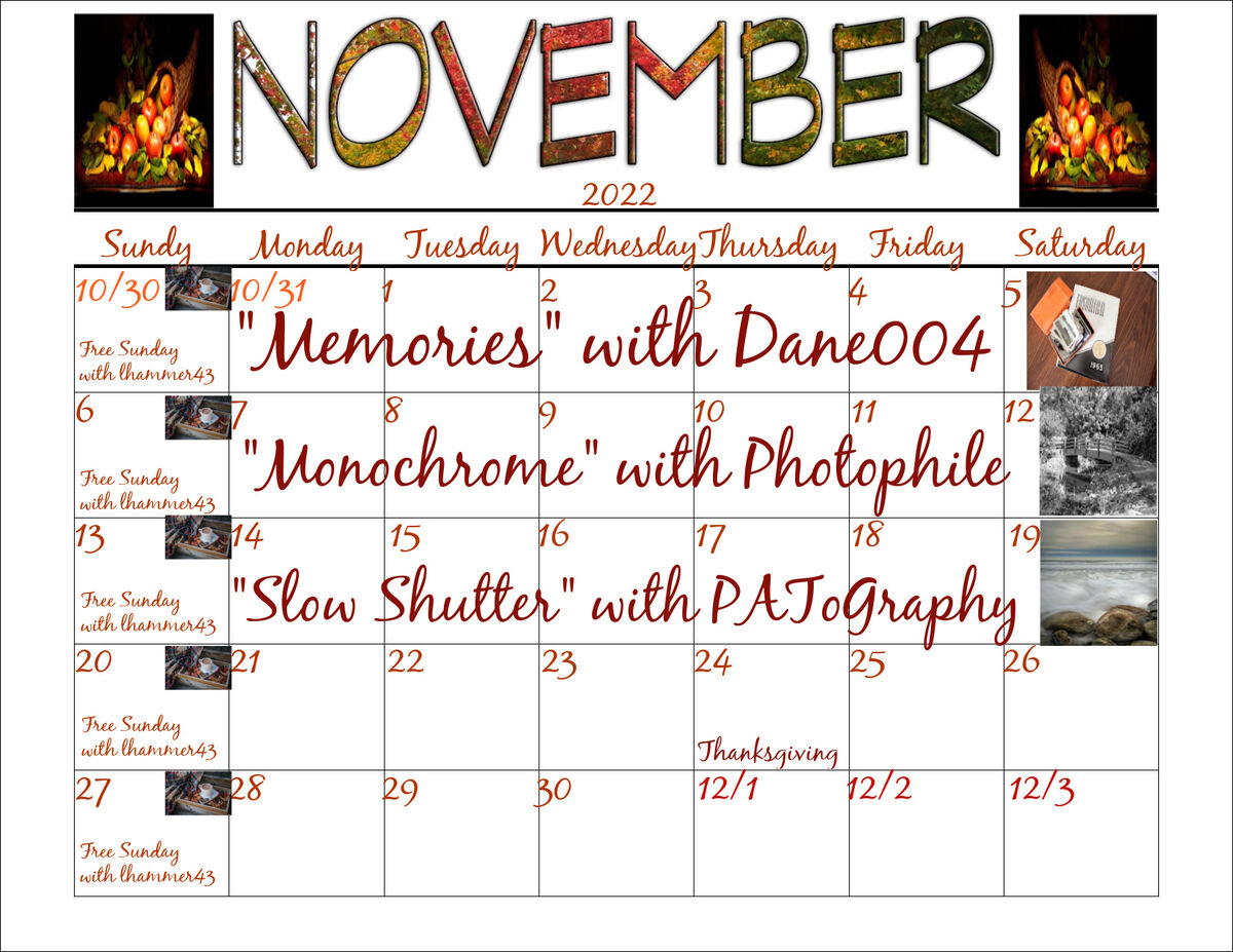 Challenge: Free Sunday - October 9, 2022 (Page 7): Sharing The November ...