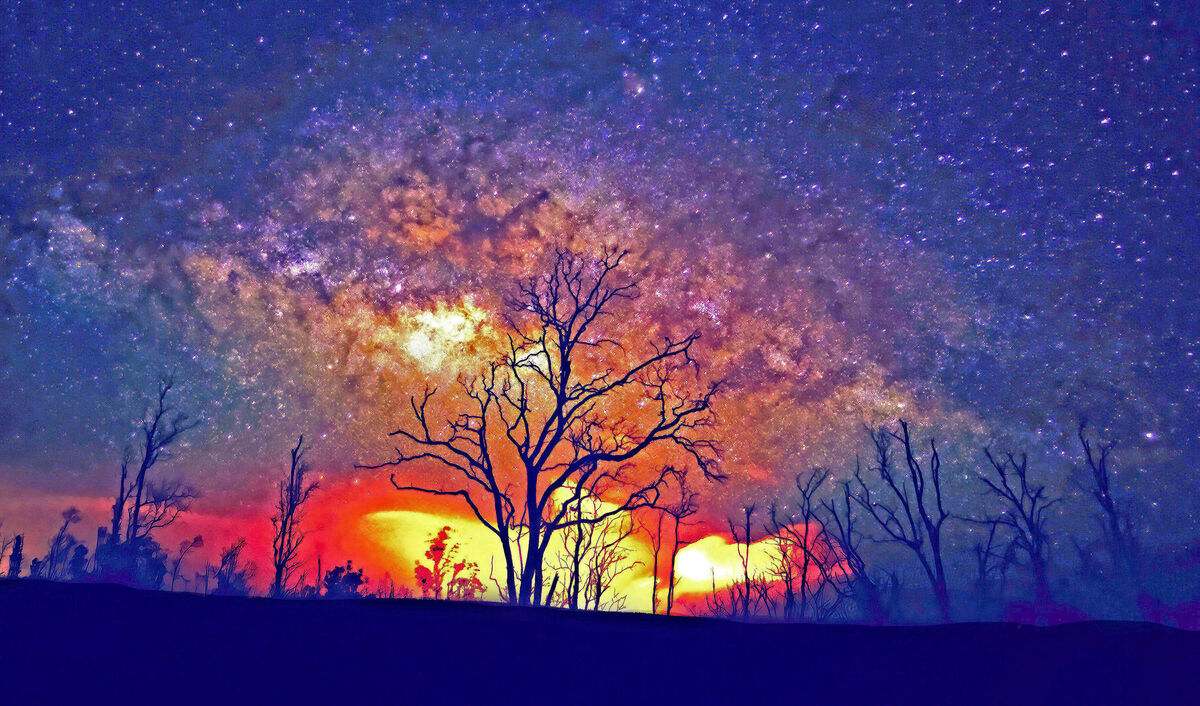 Milky Way over Halema'uma'u Crater: The Milky Way over the Halema'uma'u ...