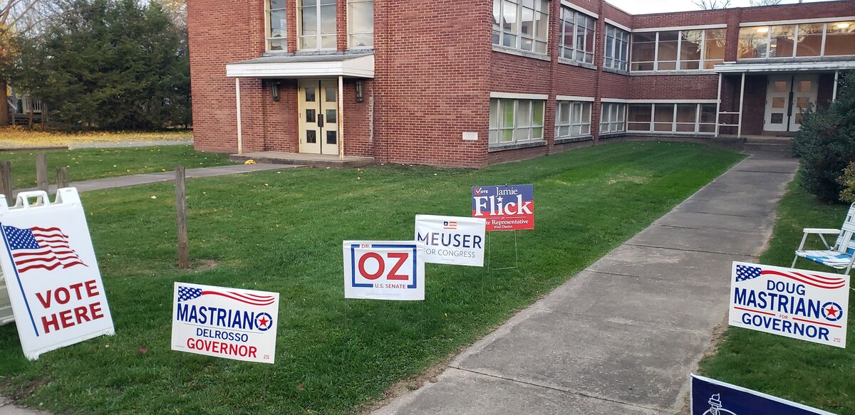 Working: Working as a poll greeter at Williamsport 9. Our signs look ...