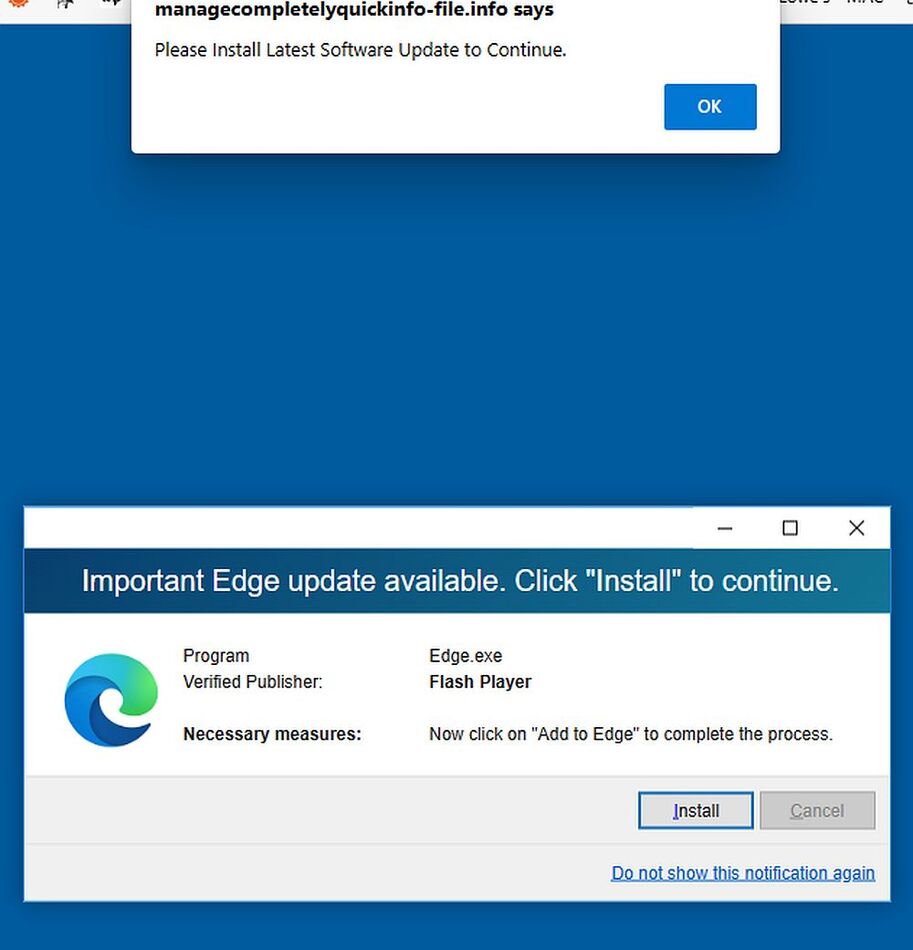 Edge Update - Flash Player? This popped up just now. It's supposedly an ...
