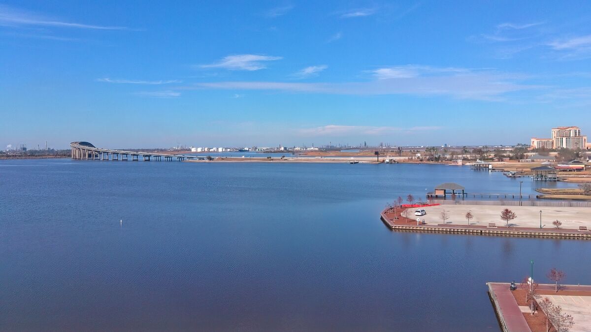 My Hometown: These are drone shots of Prien Lake. In the first image ...