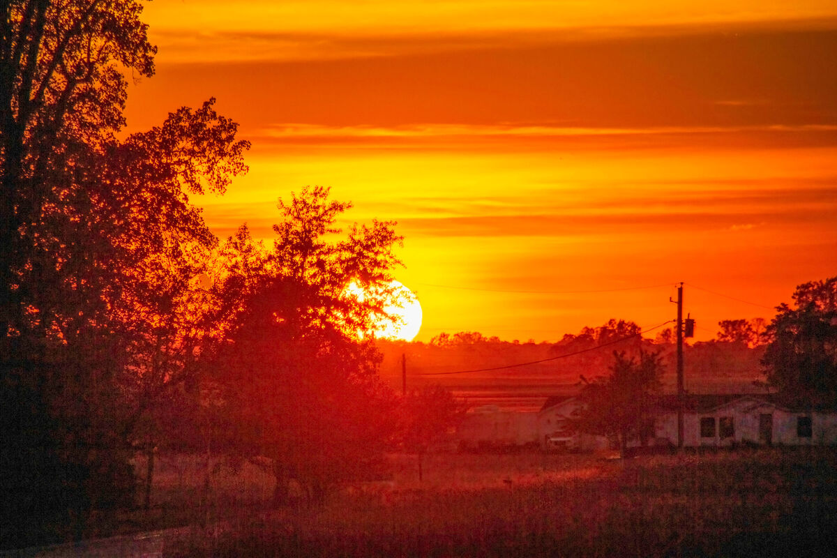 Evening in Red: Our sunset view the other evening--tweaked a bit.