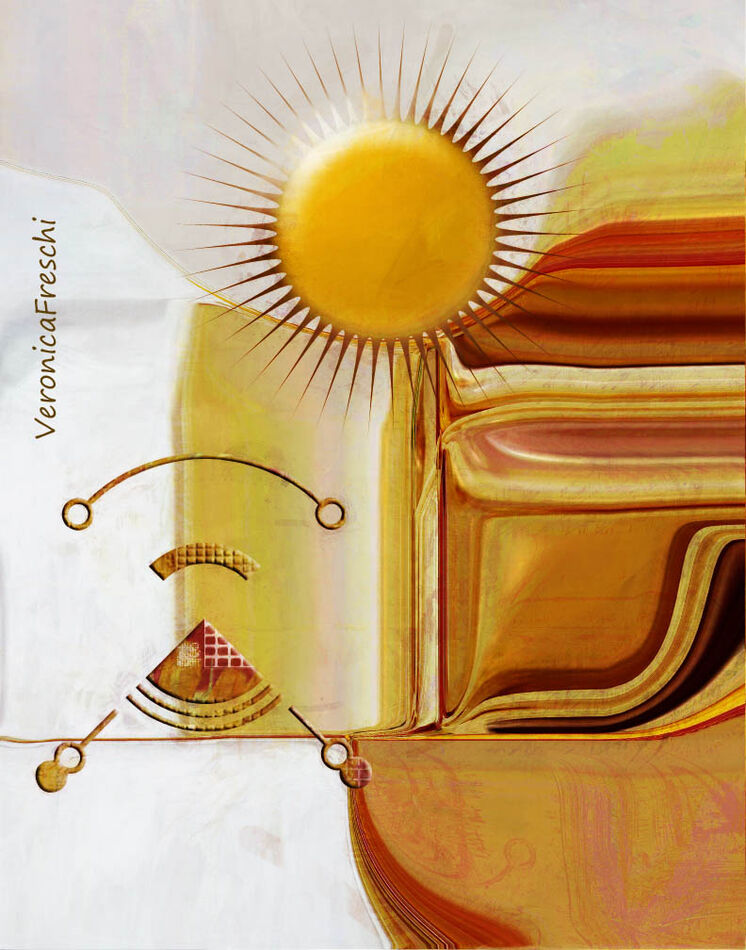Linguini, Peaches, Bacon and Gorgonzola: This abstract was made from a ...