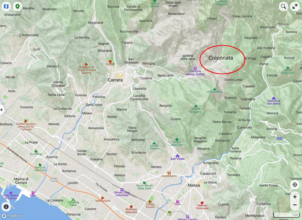 Italy: Tuscany - Colonnata: We arrived in the small mountain town of ...