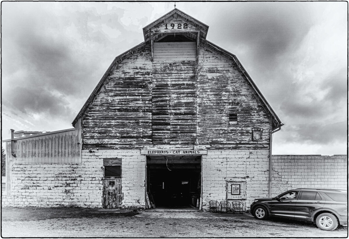 Animal Barn: The animal barn at the old circus headquarters near Peru ...