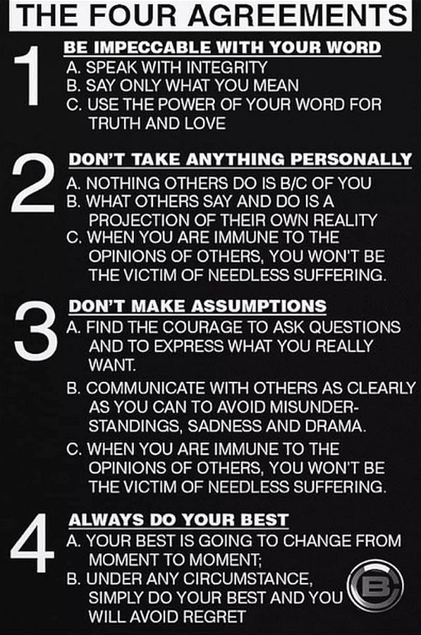The Four Agreements: Someone just posted this online. It seems to be a ...