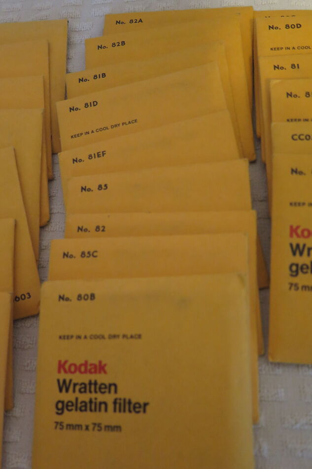 Set of 30 Kodak color compensating and wratten gel filters 50.00: In ...