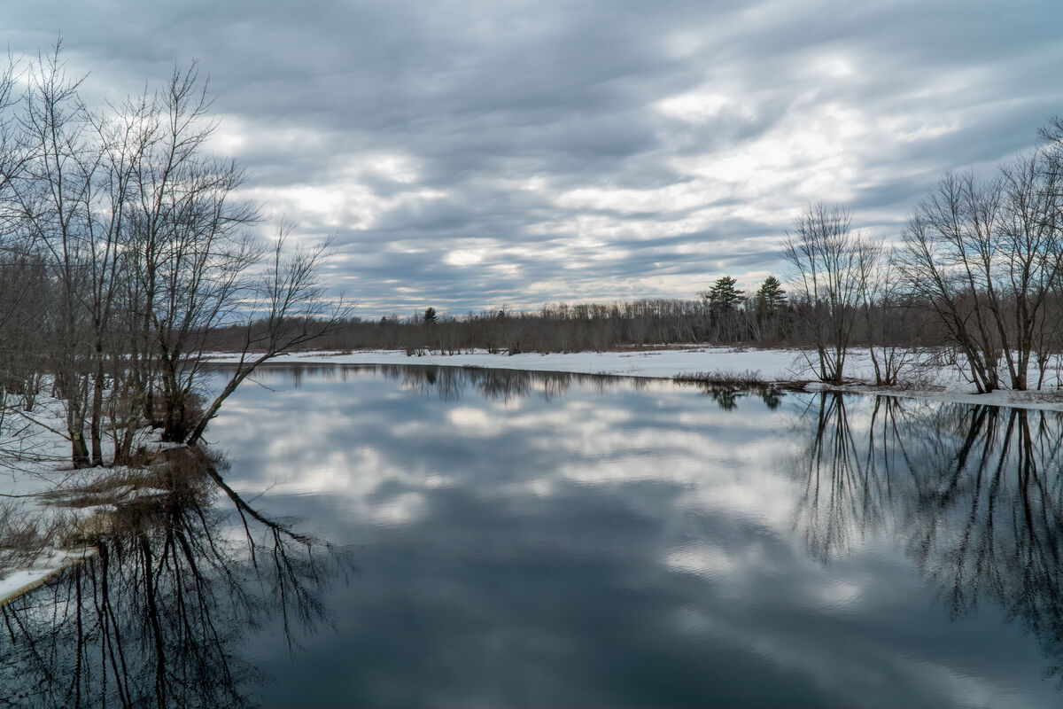 Pushaw Stream: A nice warm March day in Maine.