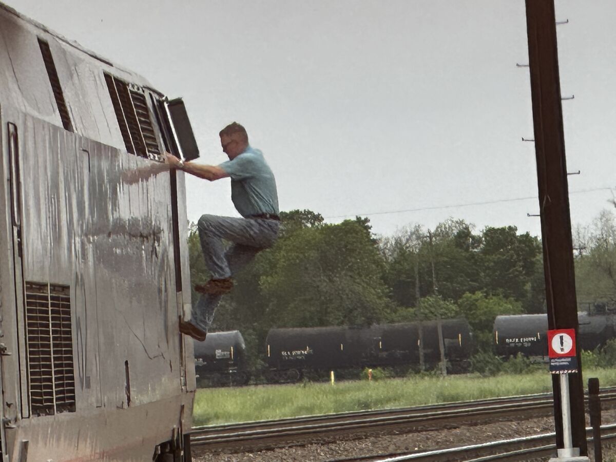 All aboard! Engineer on Amtrak. iPhone 14 Pro...