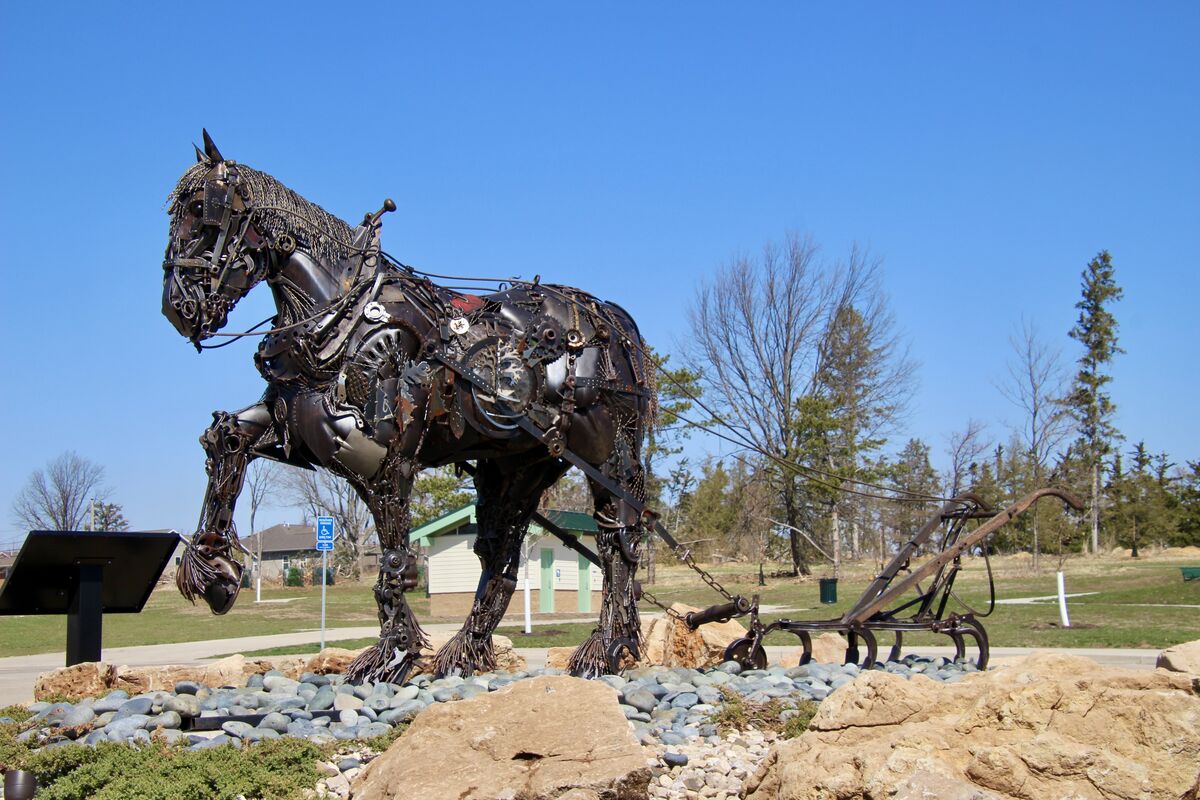 A horse of a different color: This is a statue of a Percheron draft ...