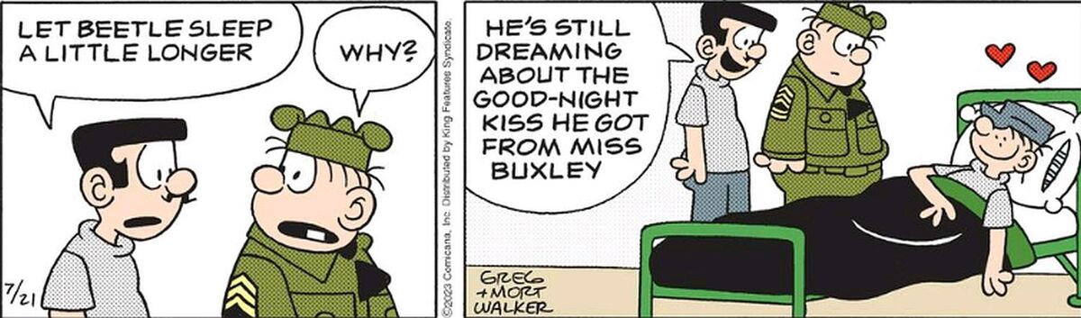 Beetle Bailey: One thing has always puzzled me about Beetle. How did he ...