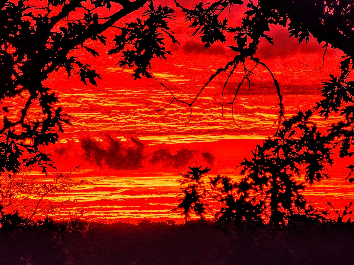 Aflame: . Sun aflame.