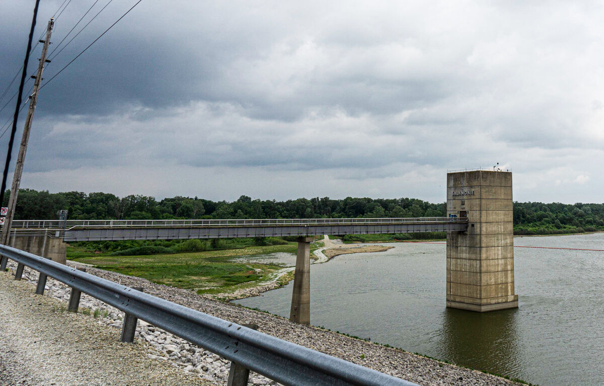 Control Tower: At the dam at Salamonie Reservoir, north central Indiana.