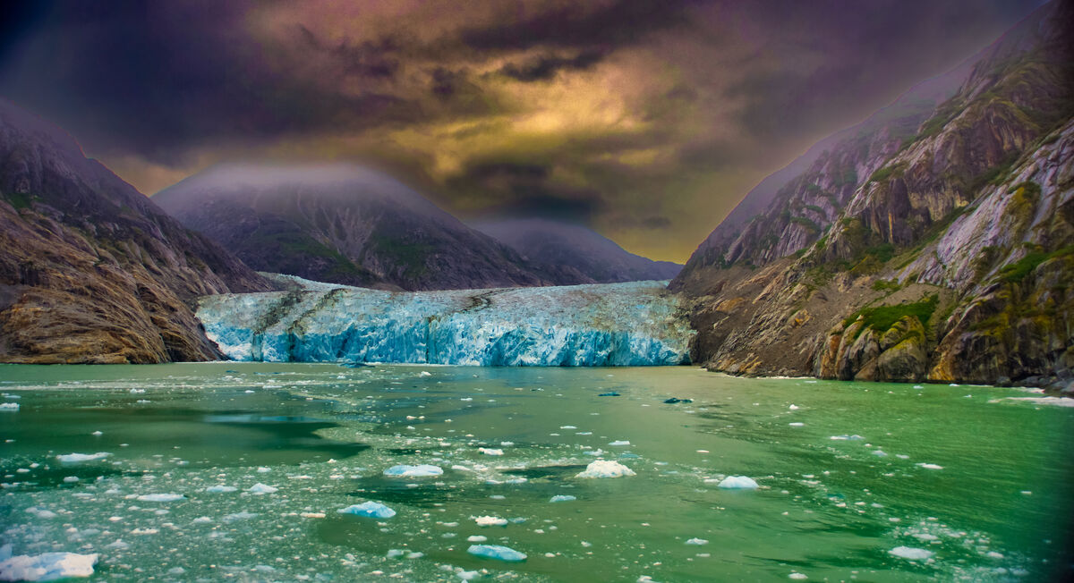 Dawes' Glacier, Alaska: View from my cabin. Weather was perfect. Nikon ...