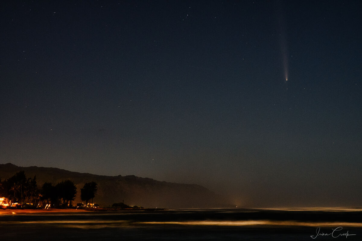 Comet- from Haleiwa Beach park: Comet is still visible in Hawaii, not ...