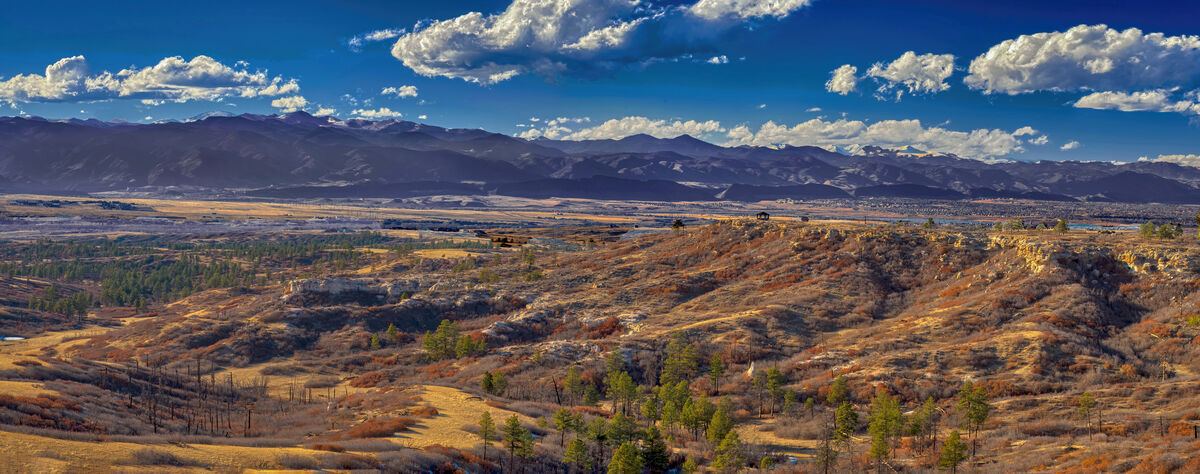 Panorama of the Front Range, Denver Metro Shot from Daniels Park: D-L a ...