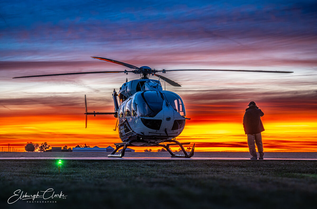 Helicopter at Sunrise: These are images I took at the end of my shift ...
