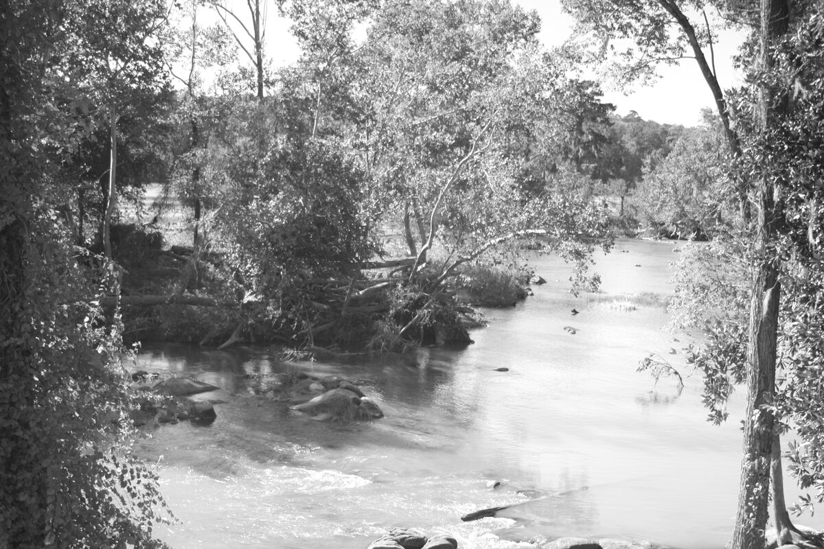 RIVER WALK PARK COLUMBIA S.C. IN B&W: THIS IS WHERE THE SALUDA RIVER ...
