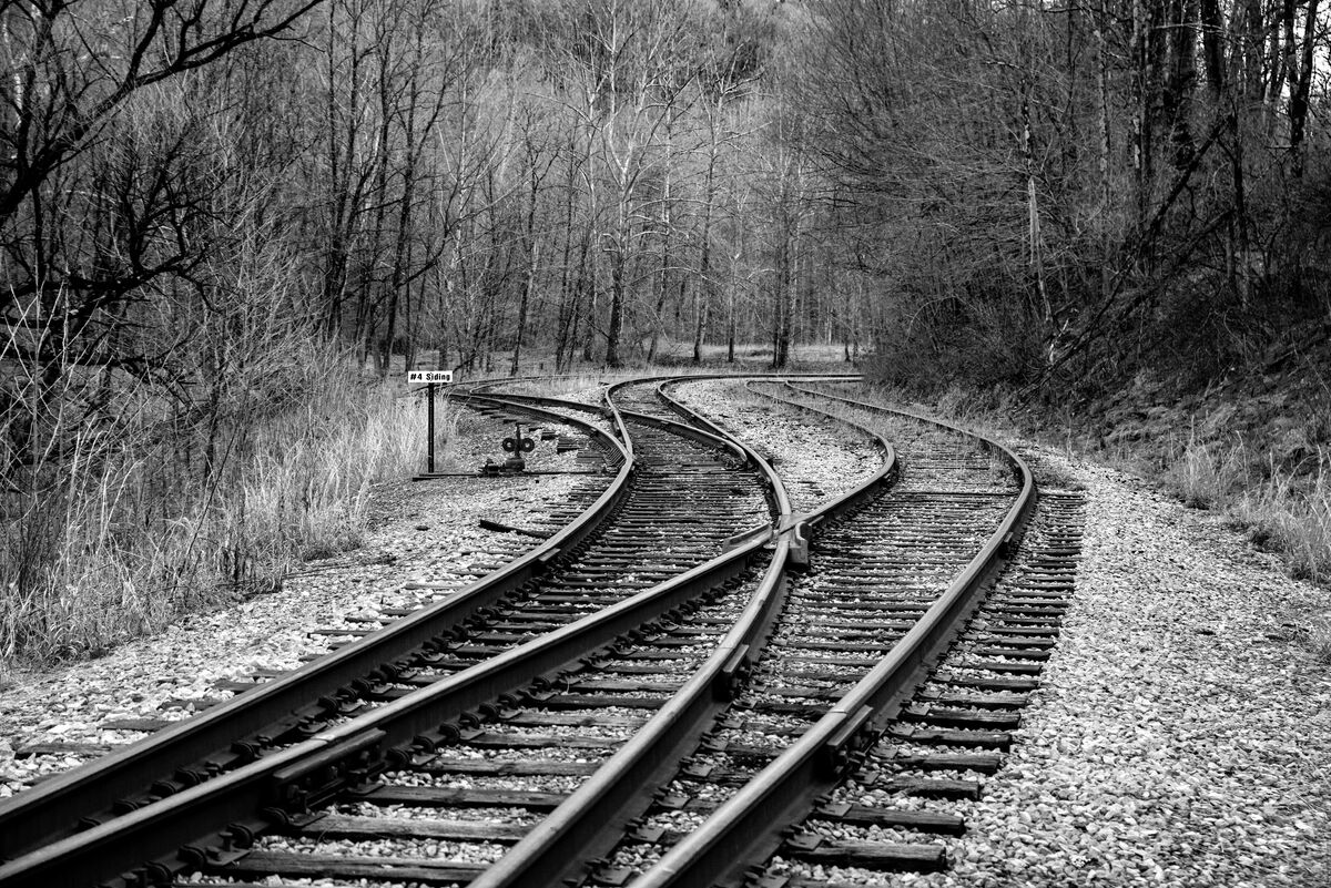railroad tracks: B&W of railroad tracks on the way to Pickens West ...