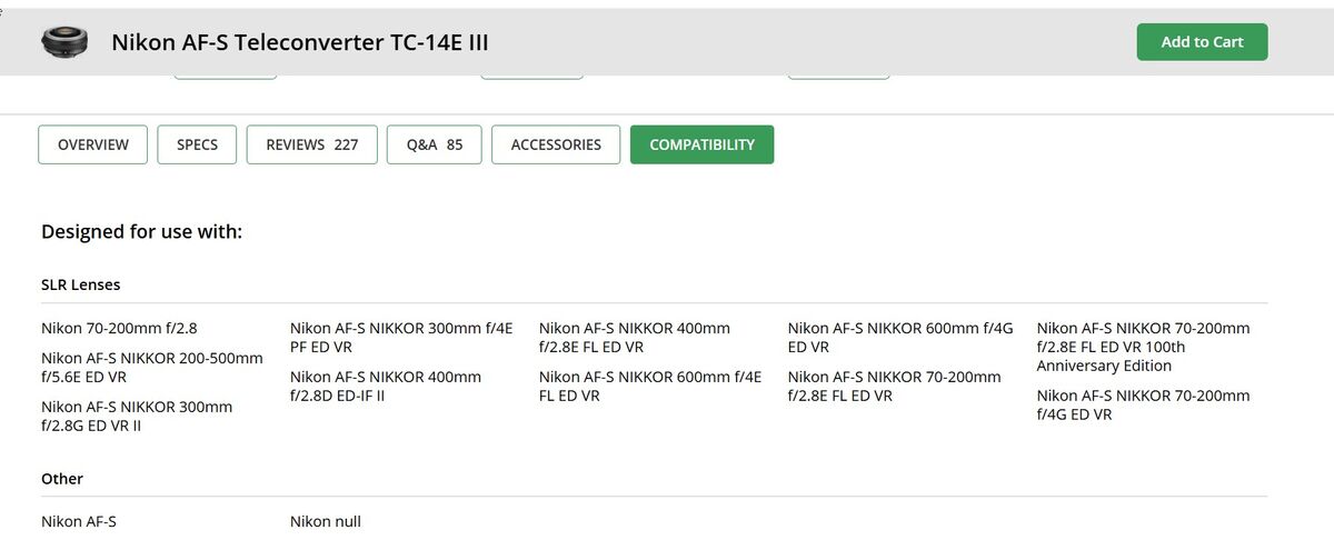 Nikon teleconverter question (Page 2): I've seen a longer compatibility ...