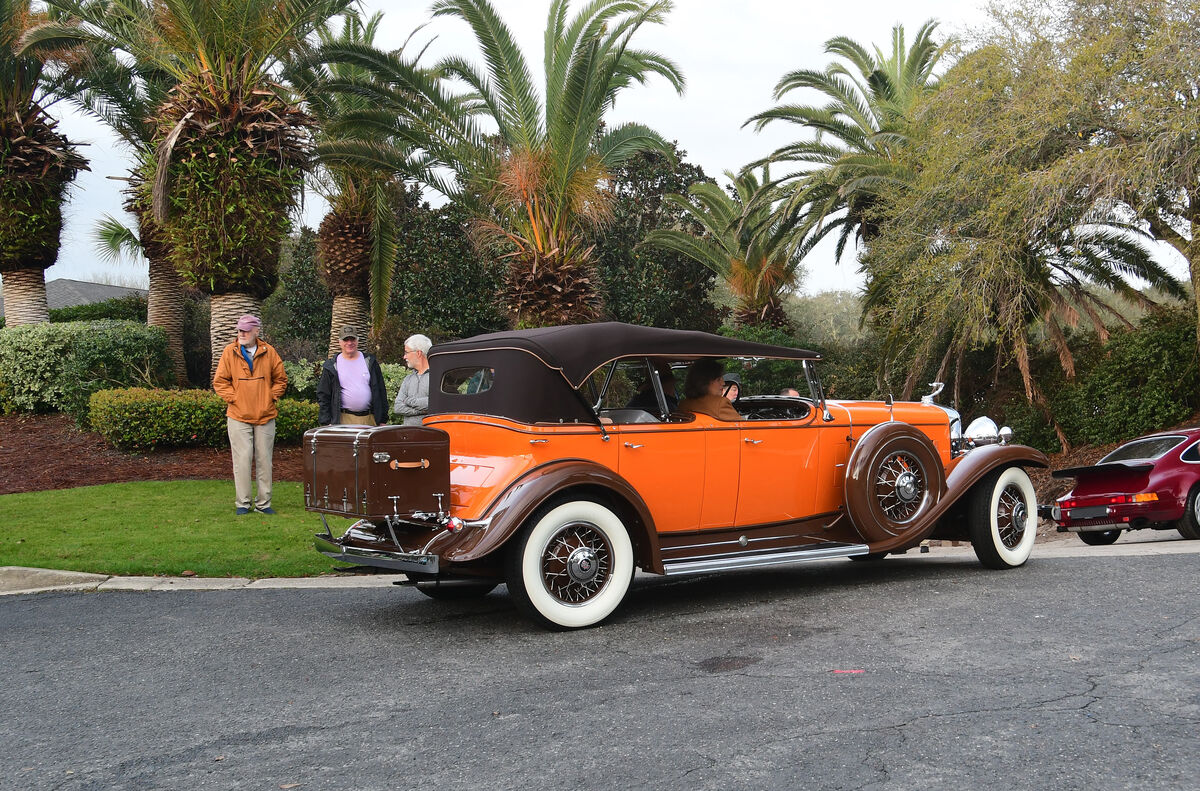 Amelia Show 2024 #3: It's early A.M. These cars are leaving the staging ...