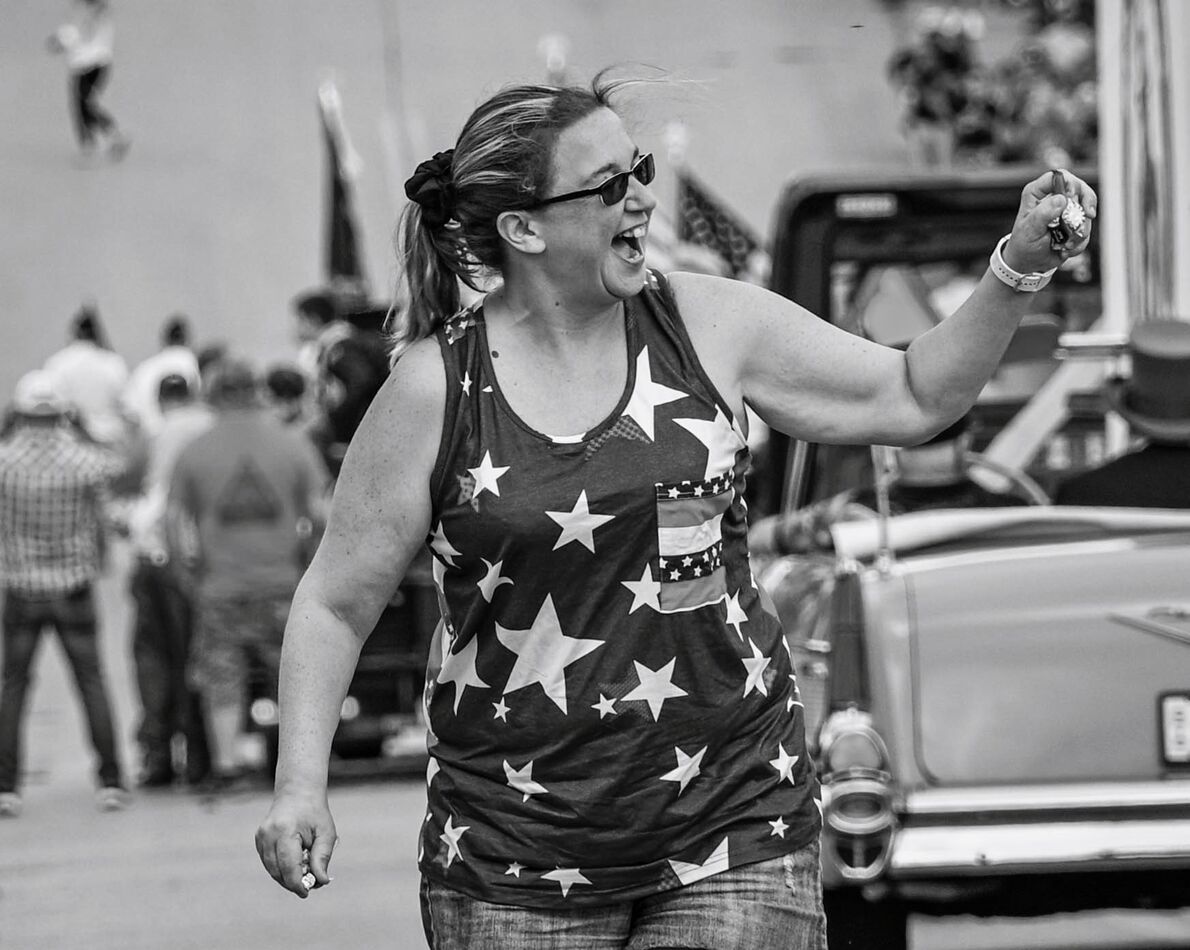 A fist-full of candy: Monday's Memorial Day parade.