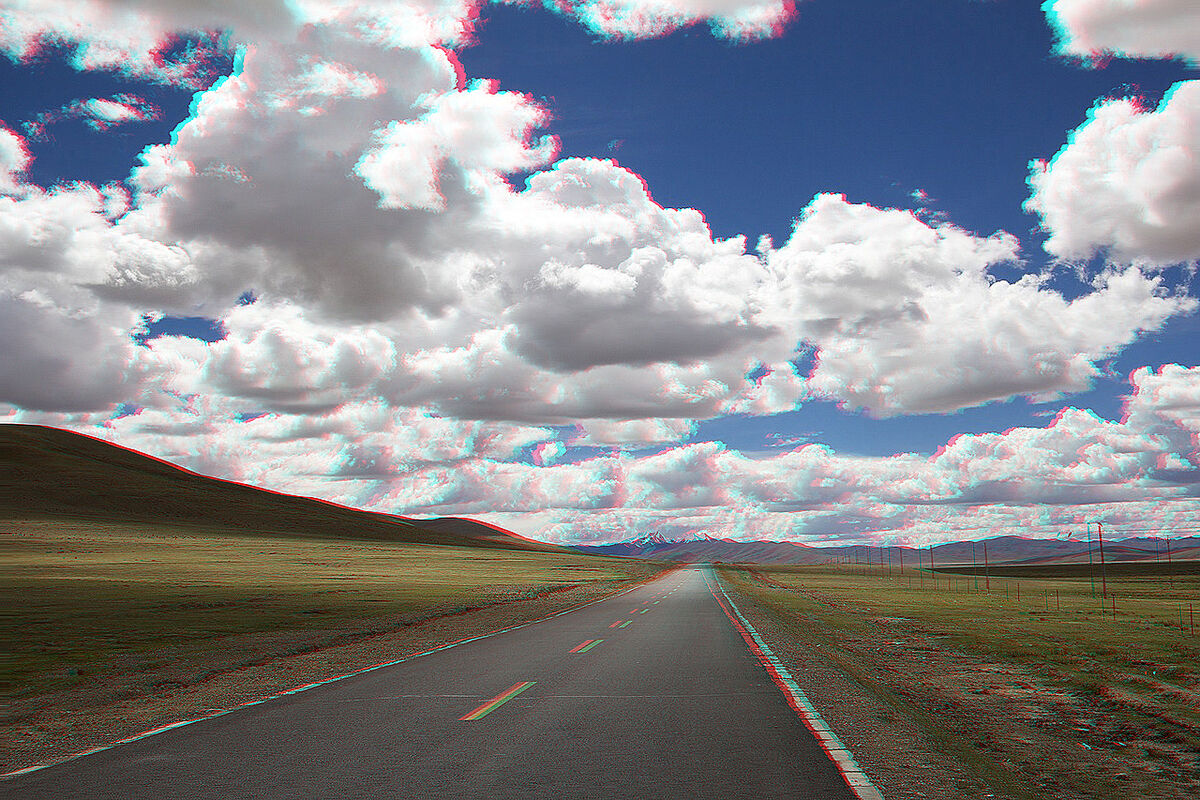 3D - On the Road Again: Anaglyph glasses are required for viewing in 3D. Picture Credit: Dawn Fu ...
