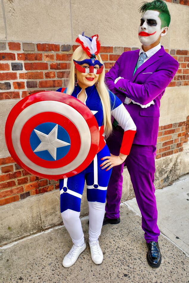 Cosplayers: Couple of cosplayers pose for a photo...