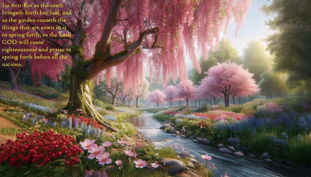A Garden Springing Forth AI Image: GOD will cause righteousness and ...